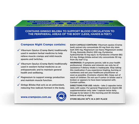Leg Cramp Relief Medication | Cramp Treatment | Crampeze AU