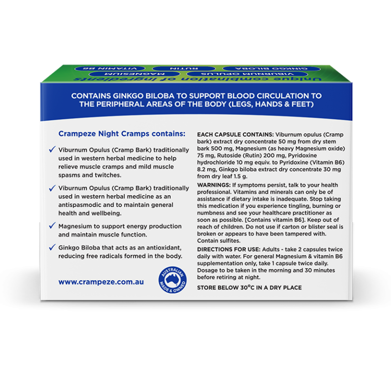 Leg Cramp Relief Medication | Cramp Treatment | Crampeze AU